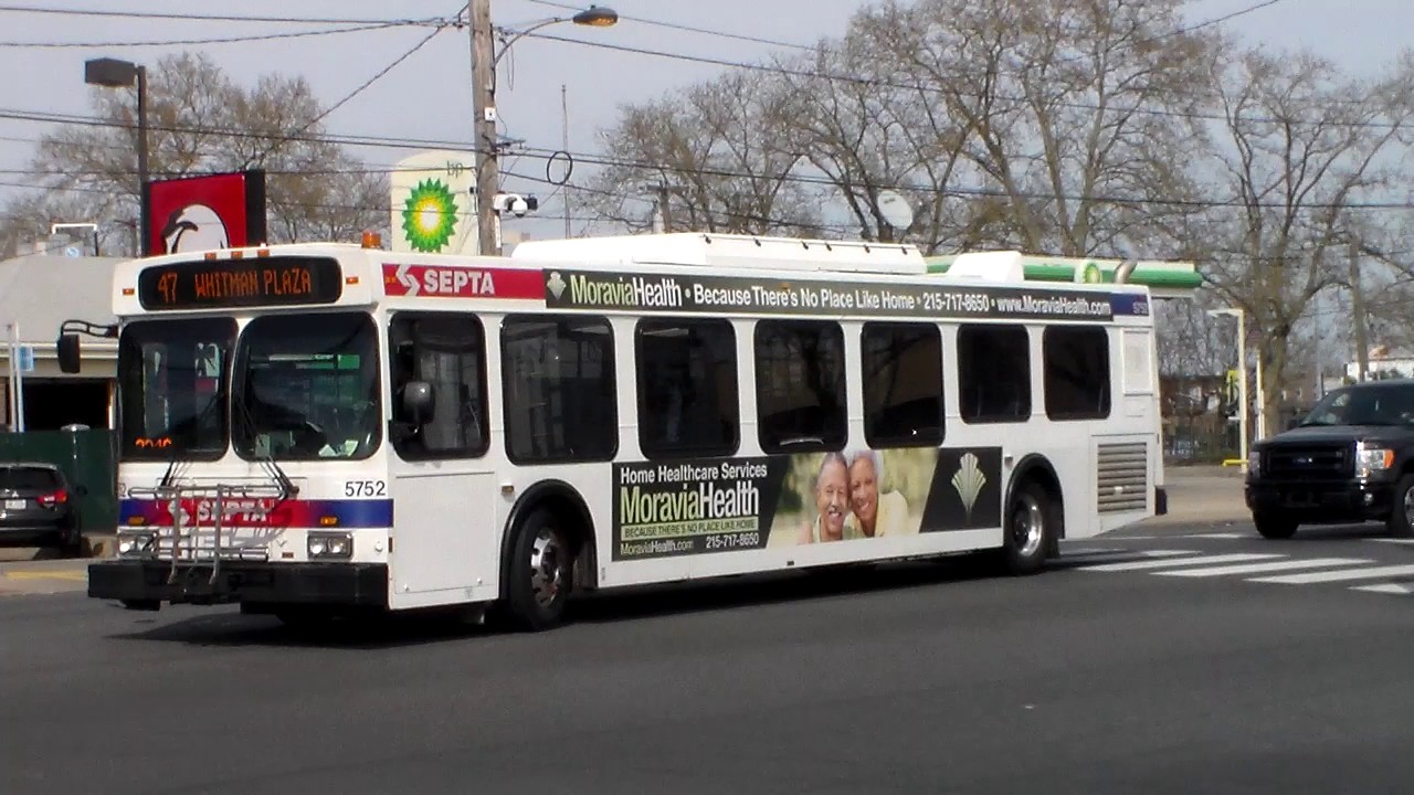 SEPTA BUS: NEW FLYER D40LF 5752 ON ROUTE: 47 - YouTube