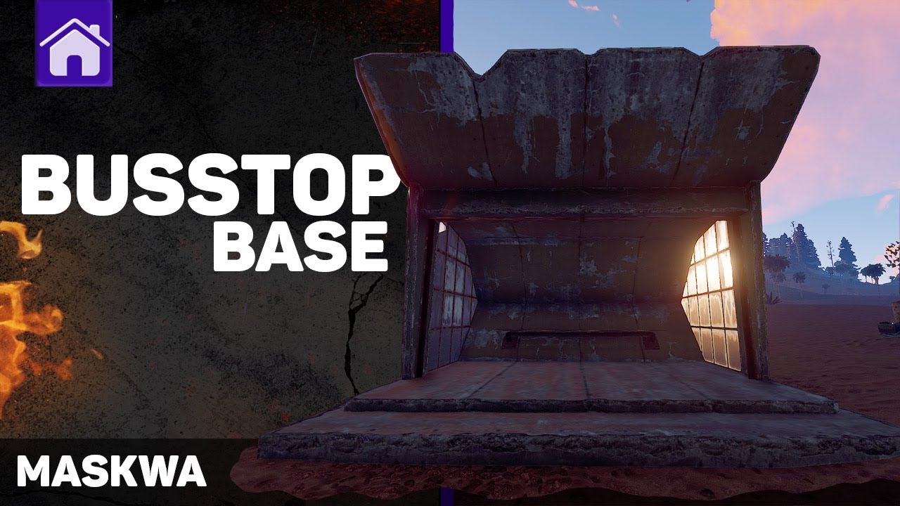 [PATCHED] Bus stop Base 3walls / 5doors to loot for the price of a 2x2 | Rust Base Design - YouTube