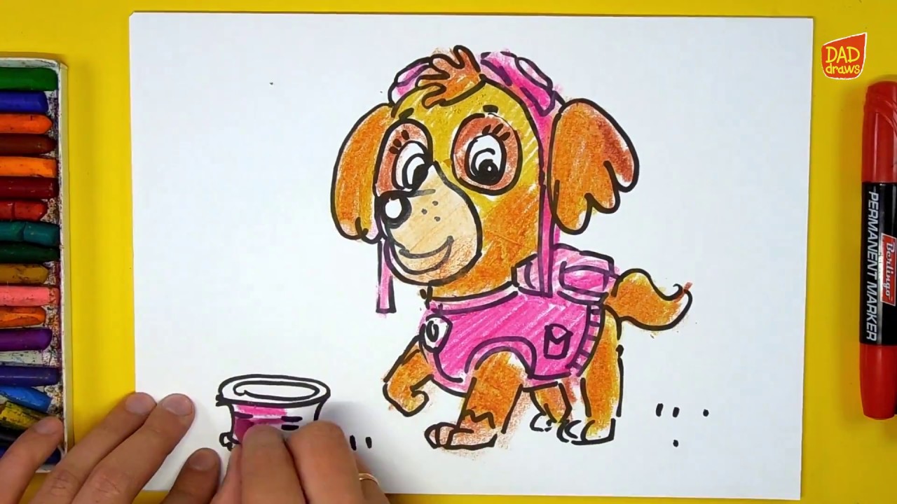 How to draw Skye from PAW Patrol - YouTube