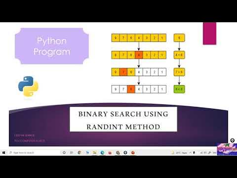 Python Program to Binary search using randint() method - YouTube
