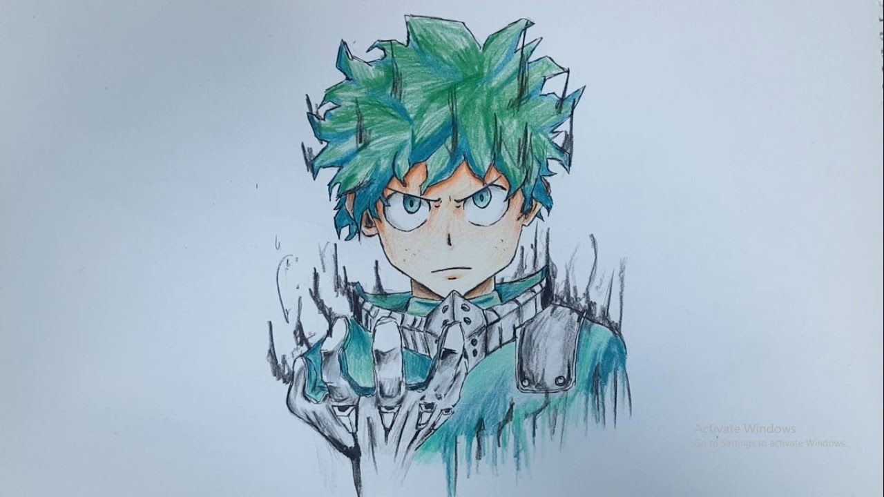 رسم انمي رسم إيزوكو ميدوريا من أنمي بوكونوهيرو Youtube