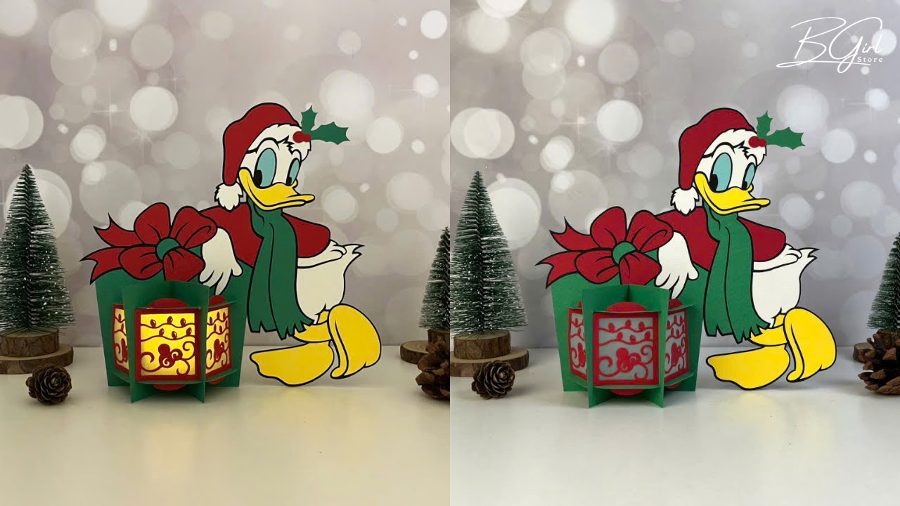 How To Make Paper Cut Lantern Donald Xmas - YouTube