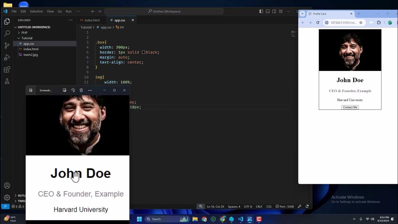 Simple Profile Card With HTML & CSS - YouTube