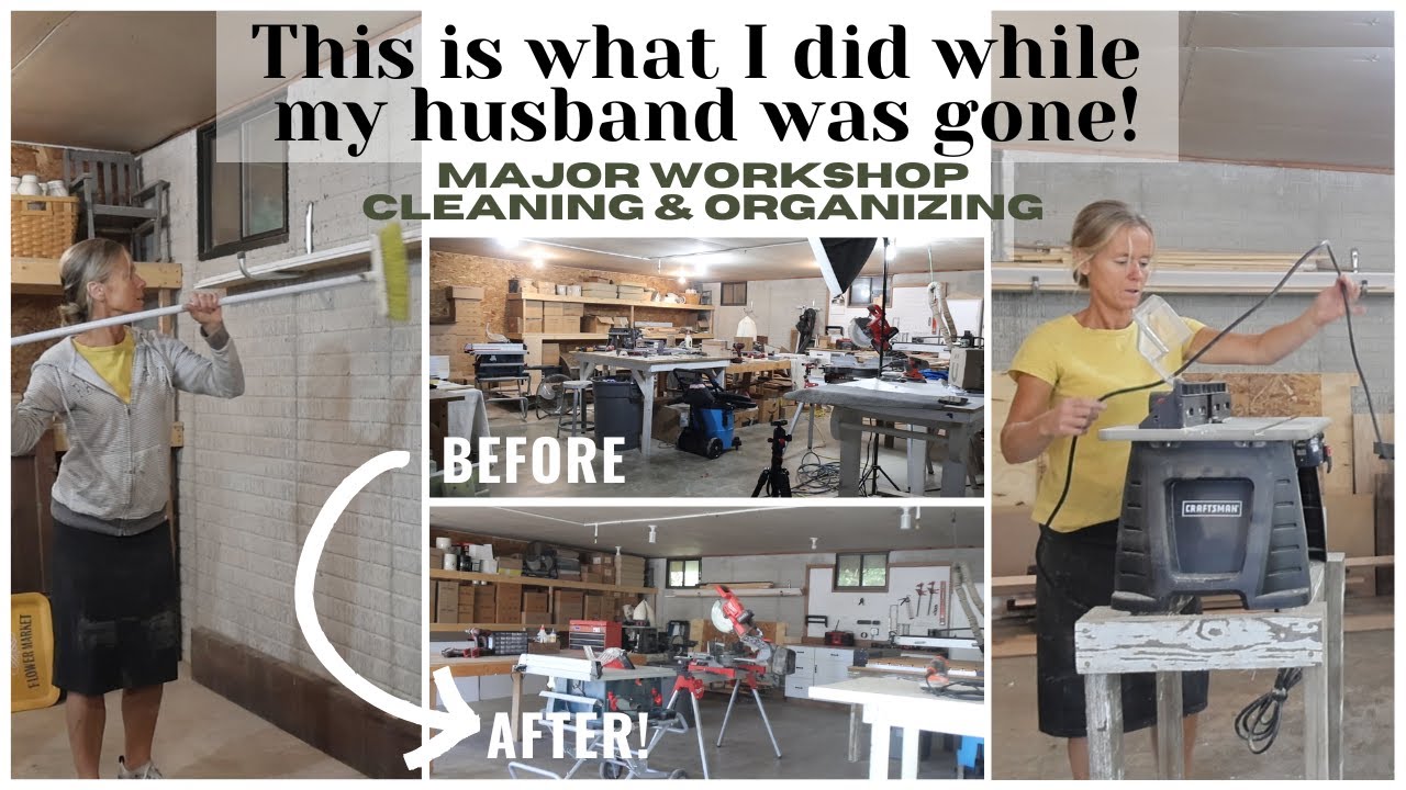 Work Shop Organization ~ Major Shop Clean Up ~ Clean with Me ~ Woodshop ...