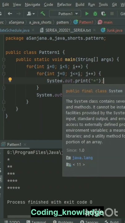 star pattern in Java - YouTube