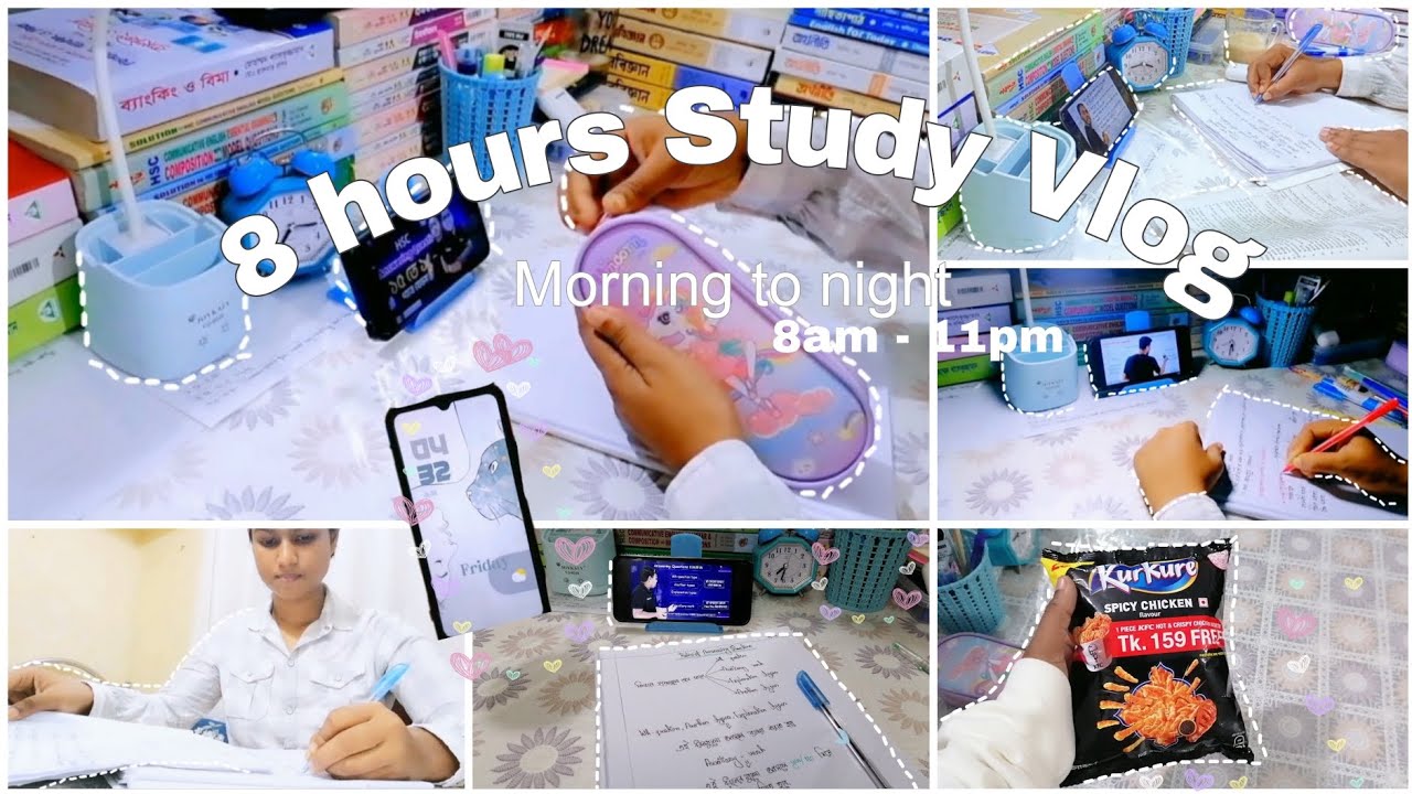 8 hours study with me📑||A productive Study routine for HSC*25📚|| ICT ...