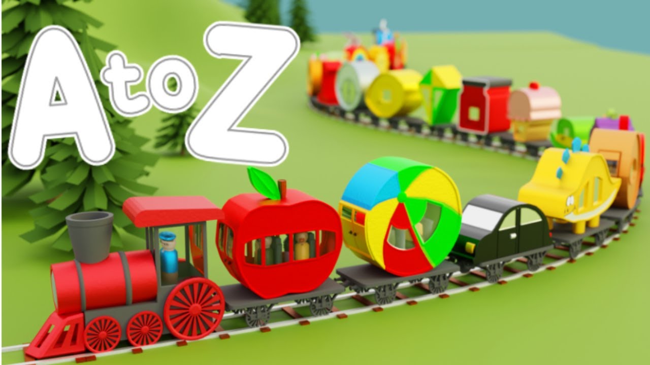 Alphabet Train with Fun Shaped Carriages| A-Z - YouTube