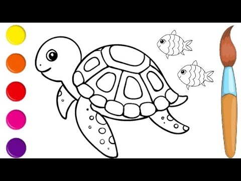Cara Menggambar dan Mewarnai Penyu Mudah Untuk Anak-Anak #141 - YouTube
