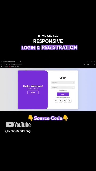 Responsive Login Form #html #css #javascript #webdesign #webdevelopment #plants # ...