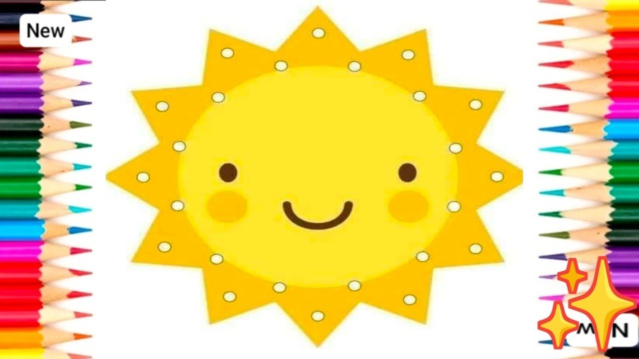 How to draw a beautiful sun☀️ / Cute sun drawing painting & coloring 4 ...