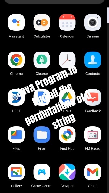 #shorts Java Program to find all the permutations of a string #themdfazil.786 - YouTube