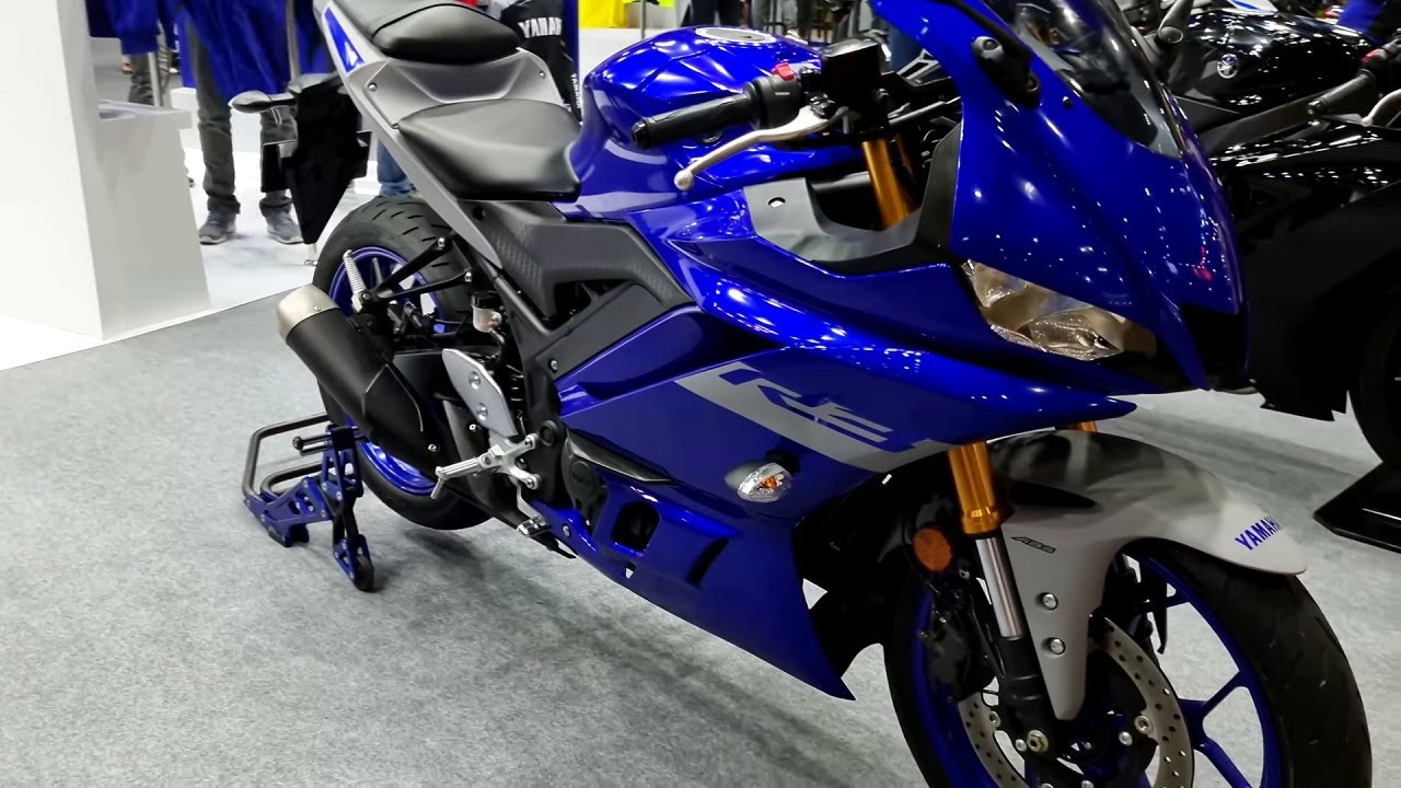 New 2021 Yamaha YZF- R3 Blue Grey Walkaround - YouTube
