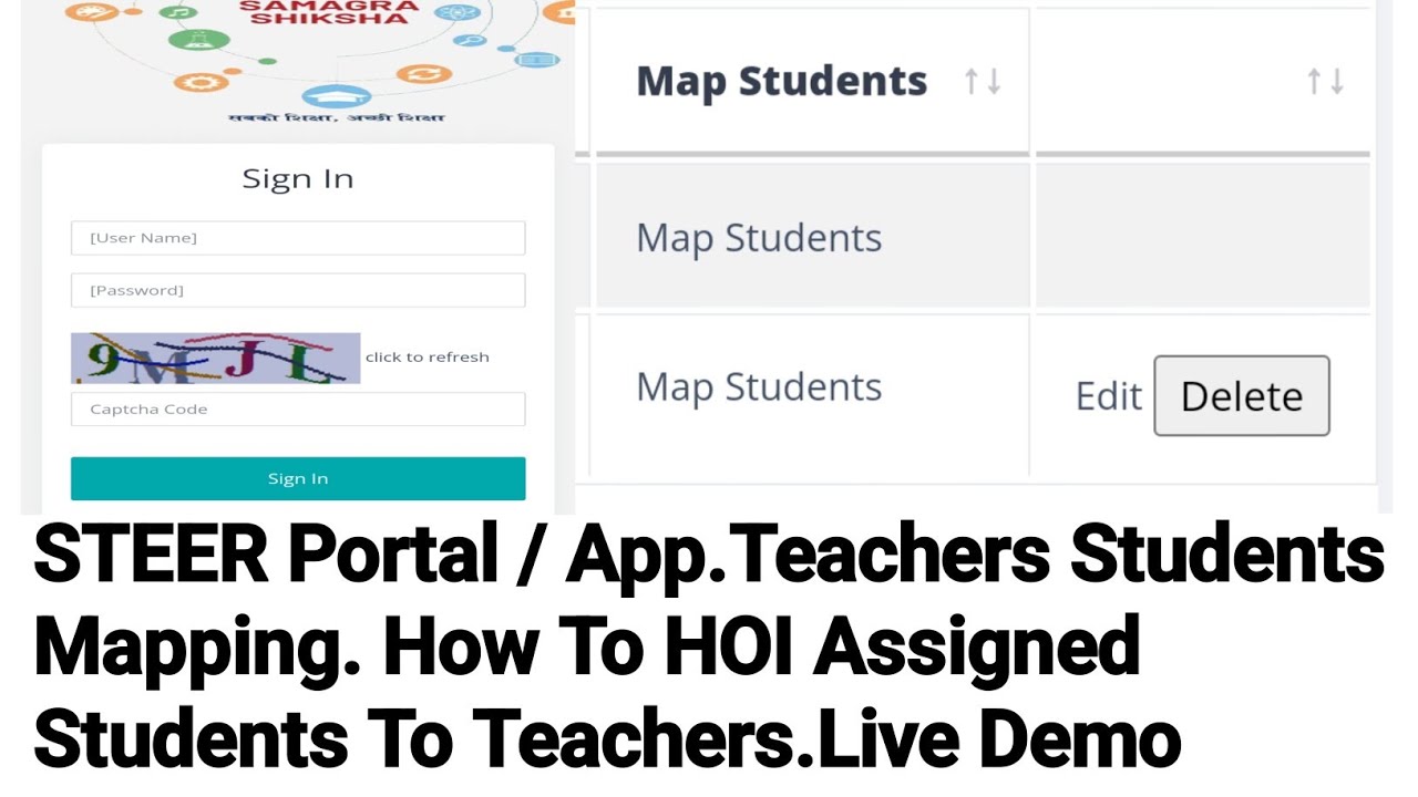 STEER Portal / App.Teachers Students Mapping. How To HOI Assigned ...