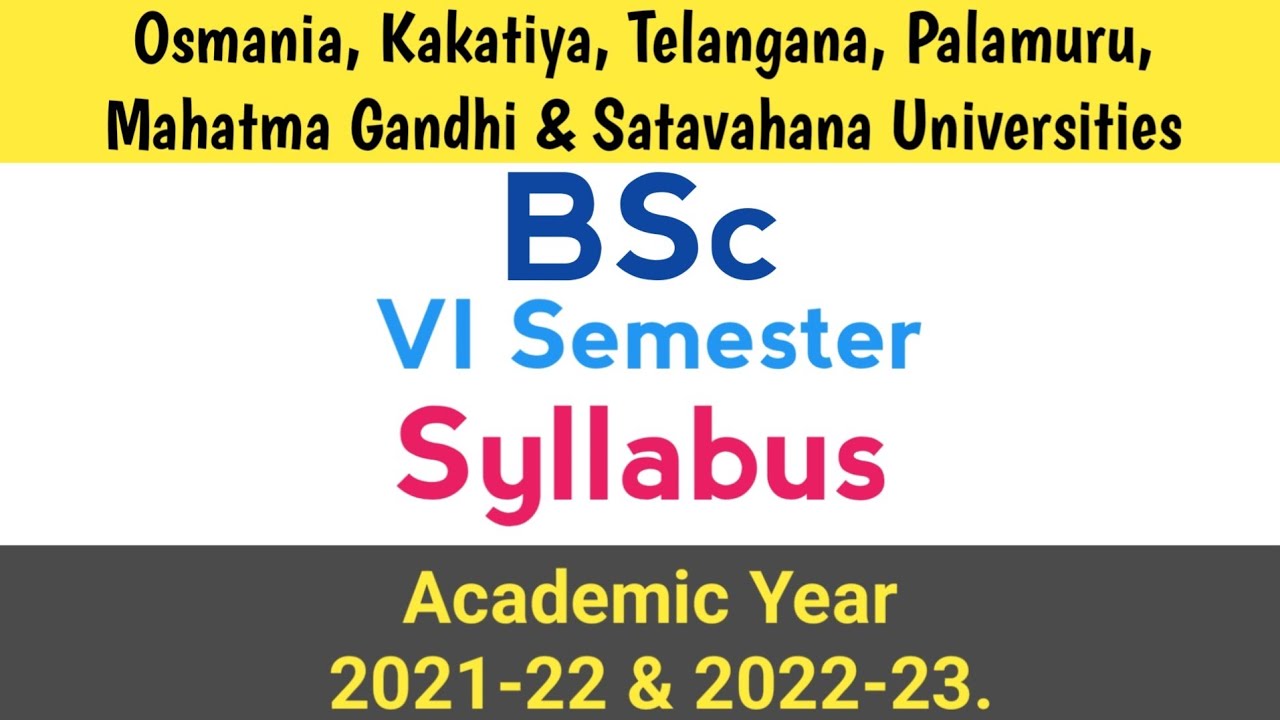 Syllabus 2022-2023 | BSc 6th Semester | BSc | Course Details | UG ...