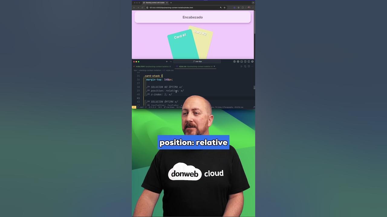 Trucazo de CSS stacking context 😱#programacionweb - YouTube