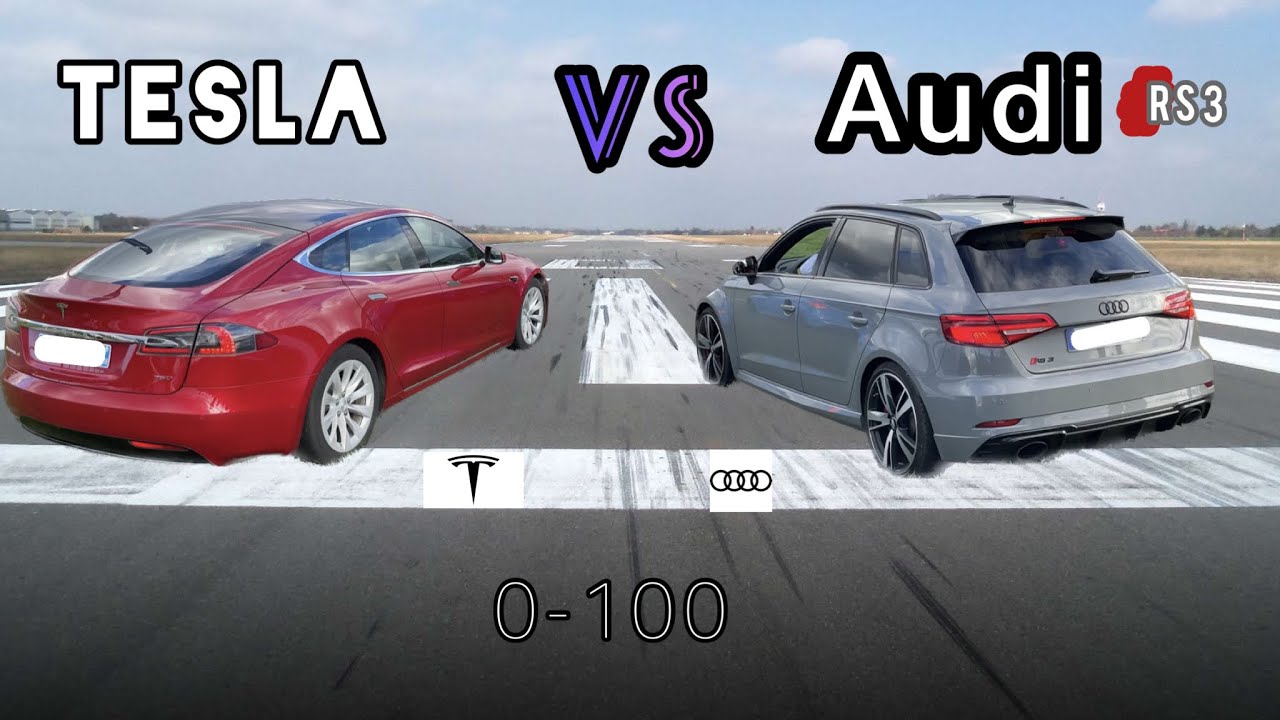 Tesla ⚡️ VS AUDI RS3 / Course 💨 - YouTube
