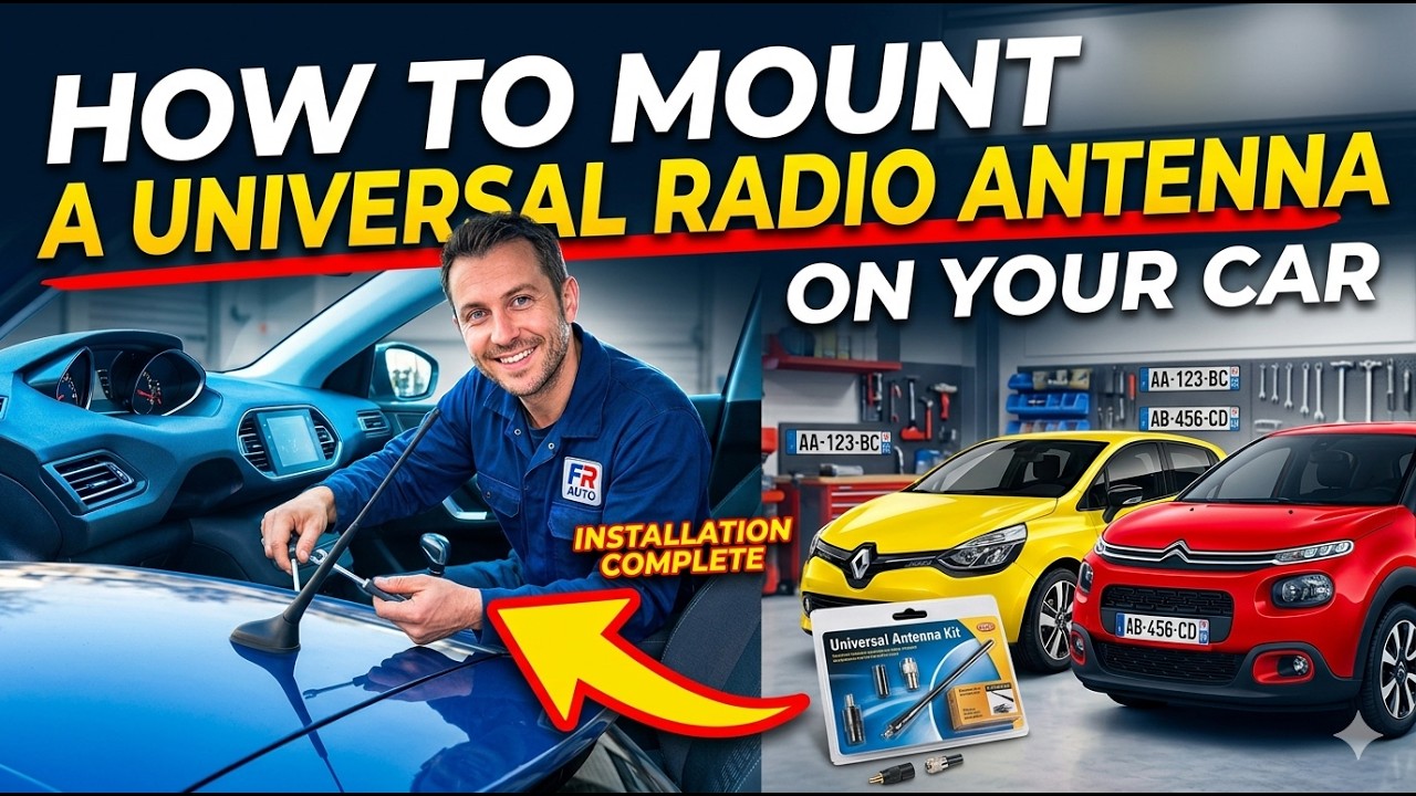 How to mount a universal radio antenna on your car , So montieren Sie ...