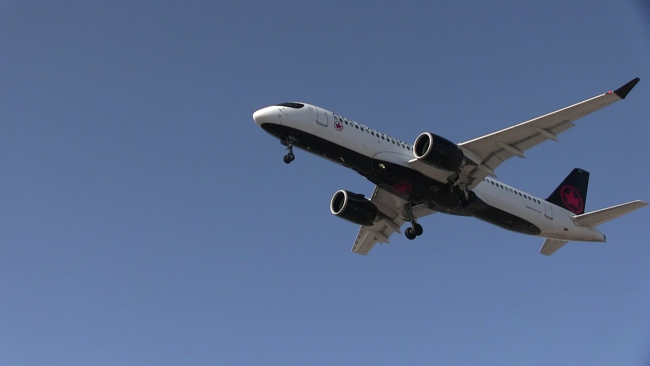 Airbus A220-300 Air Canada C-GNAM From Denver Fly Over In Toronto - YouTube