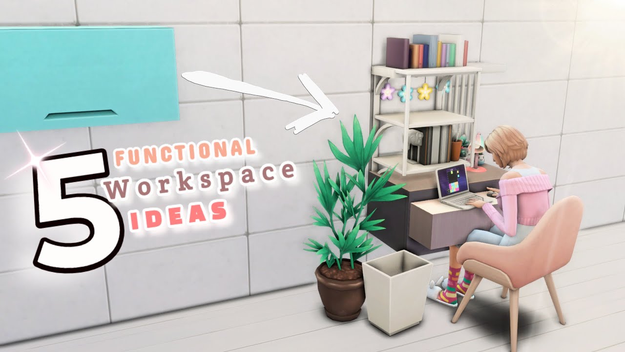 Functional Workspace Sims 4|| Workspace and decoration || No CC + No ...