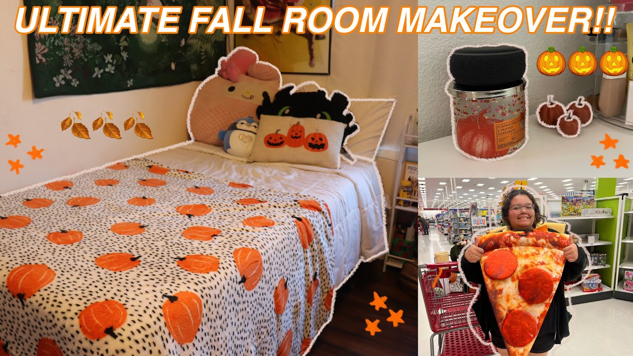 ULTIMATE FALL ROOM MAKEOVER || Q&A, SHOPPING AND DECORATING!! - YouTube