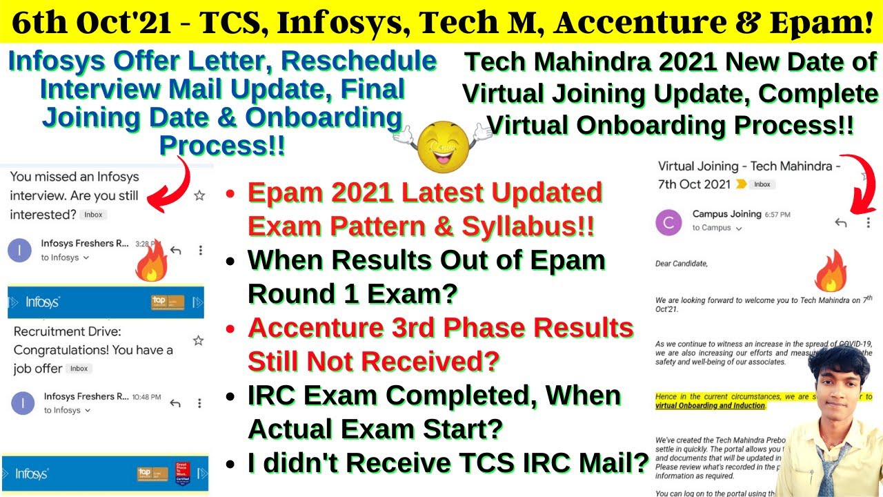 🔴Infosys & Tech M Offer letter & Onboarding, Infosys Reschedule ...