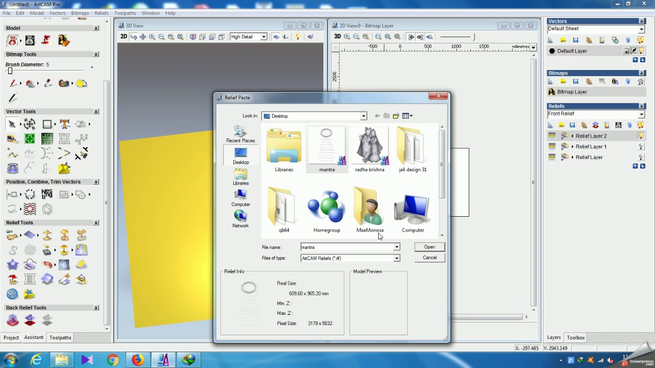 HOW TO IMPORT RLF FILE IN TO ARTCAM TUTORIAL - YouTube
