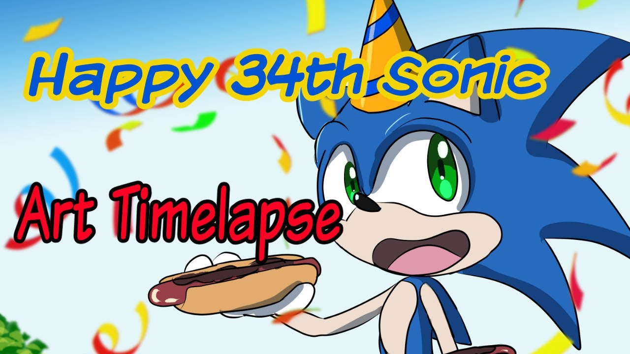 Sonic 34th | ART TIMELAPSE - YouTube