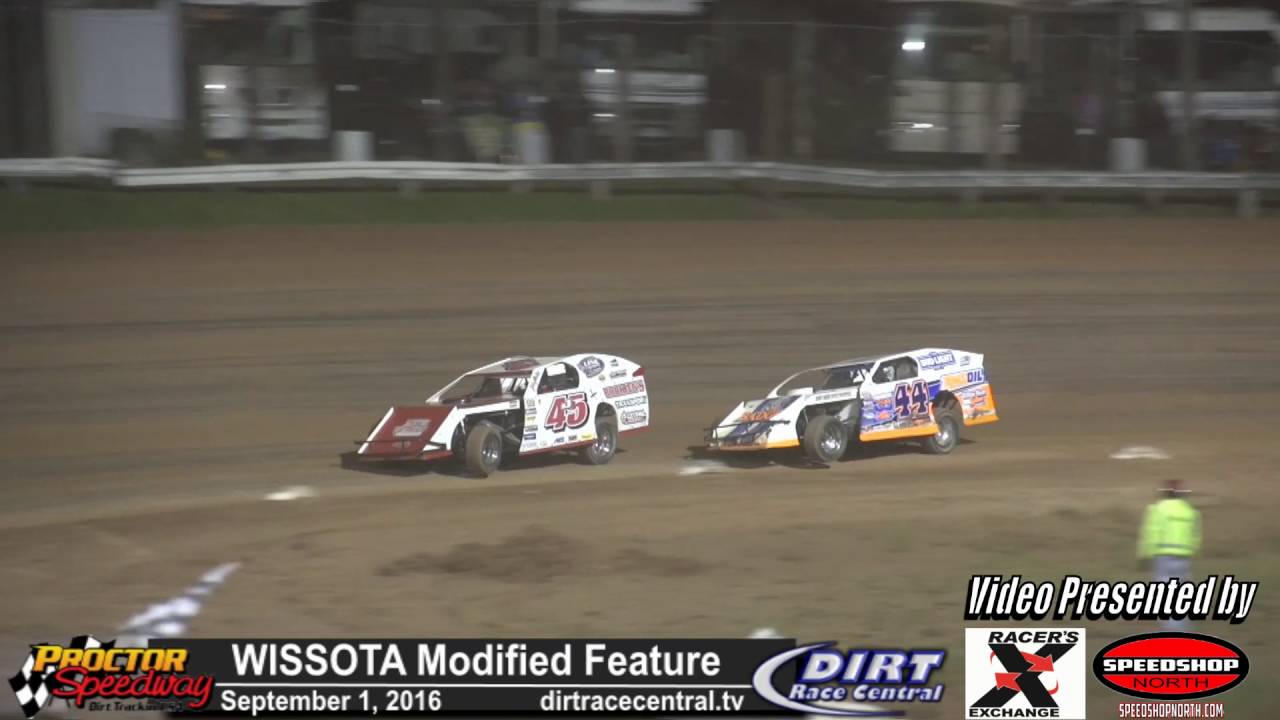 Proctor Speedway 9/1/16 Silver 1000 WISSOTA Modified Highlight - YouTube