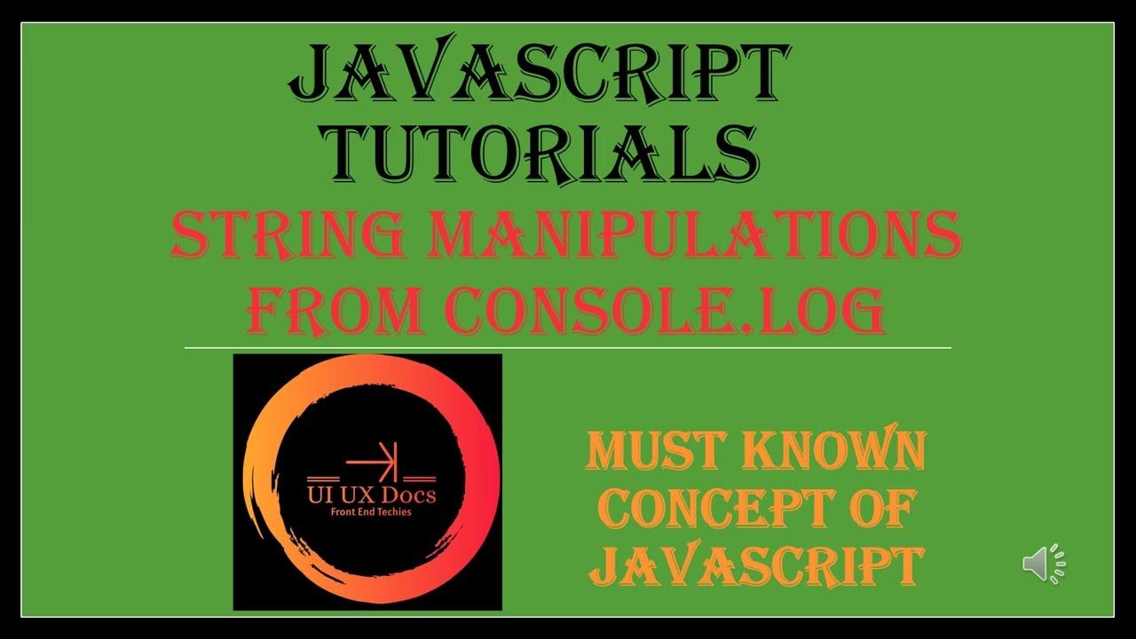 JS String Manipulation From Console 2 - YouTube