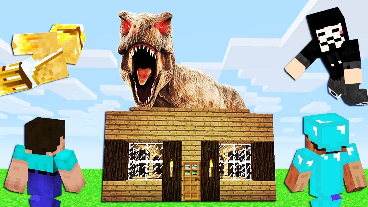 Minecraft Battle: DINOSAUR CRAFTING CHALLENGE - NOOB vs PRO vs HACKER ...