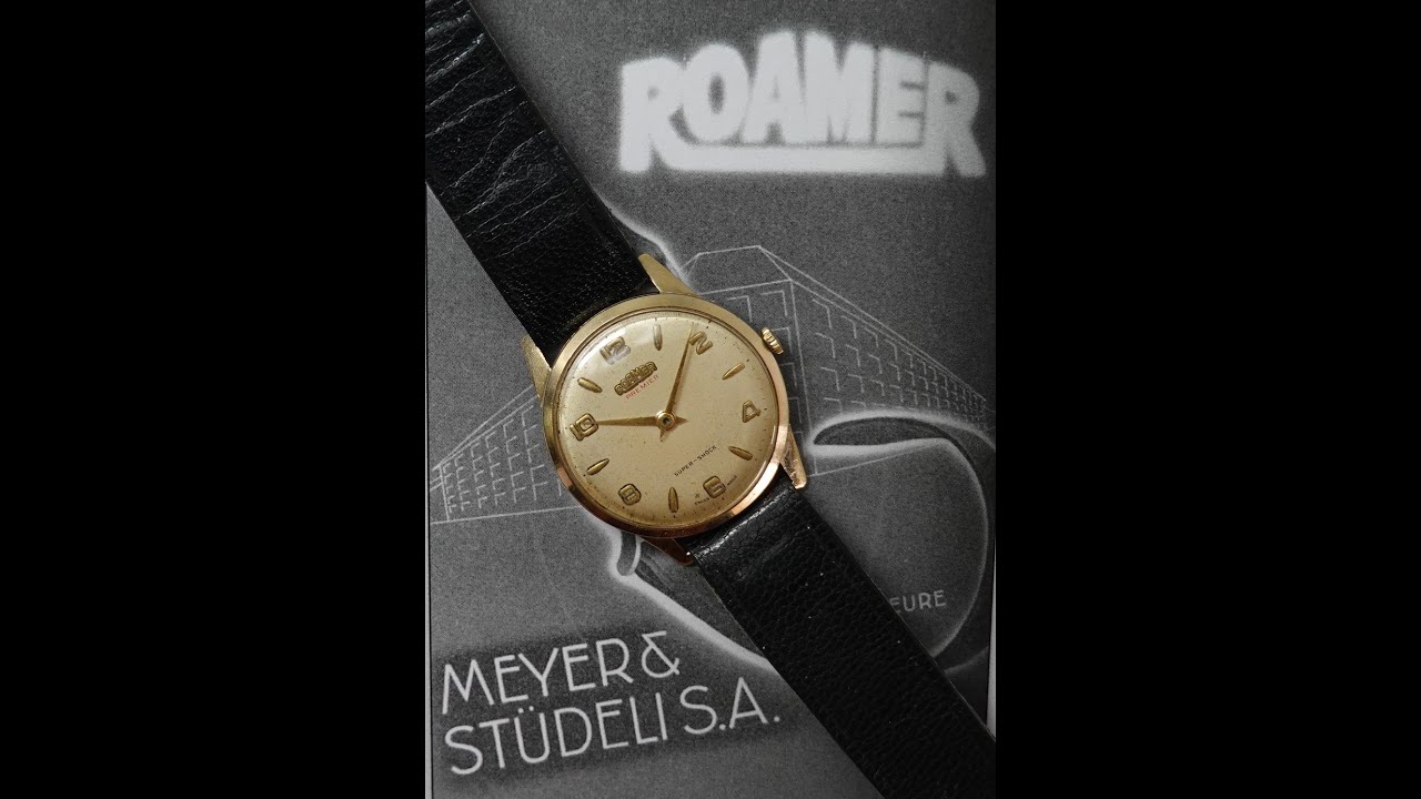 1961 Roamer Premier 9k Gold manual wind vintage men's watch. - YouTube