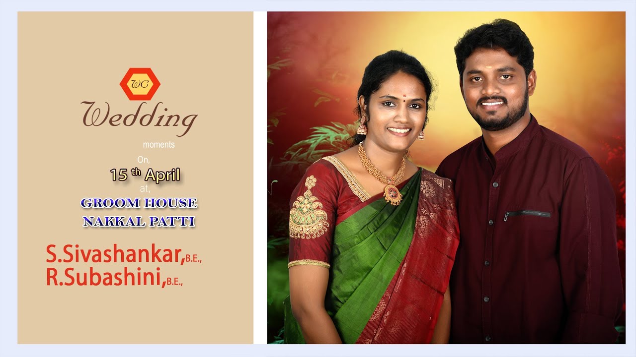 Shivshankar Subramanian weds Subashini Rajendren Live Stream - YouTube