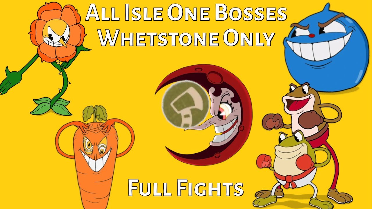 Cuphead All Isle 1 Full Bosses Without Shooting, Dashing, Special Arts ...