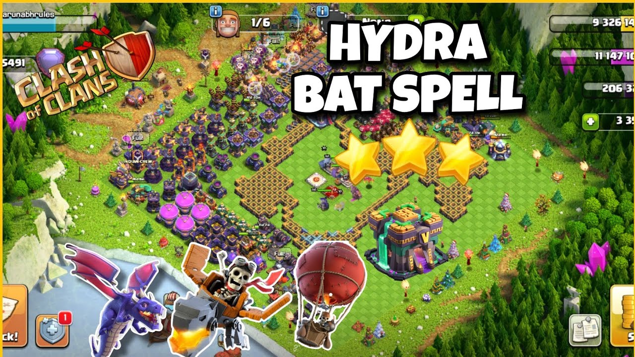 HYDRA BAT SPELL Attack OP | TH14 | Chash of Clans | #coc #clashofclans ...