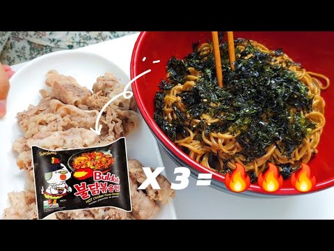 [ENG] 핵불닭소스 들기름 막국수랑 우삽겹구이 l 간단요리ㅣJungkook Recipe Noodles with super ...