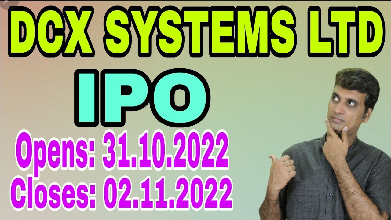 DCX SYSTEM LTD: IPO FULL DETAILS |MMM|TAMIL - YouTube