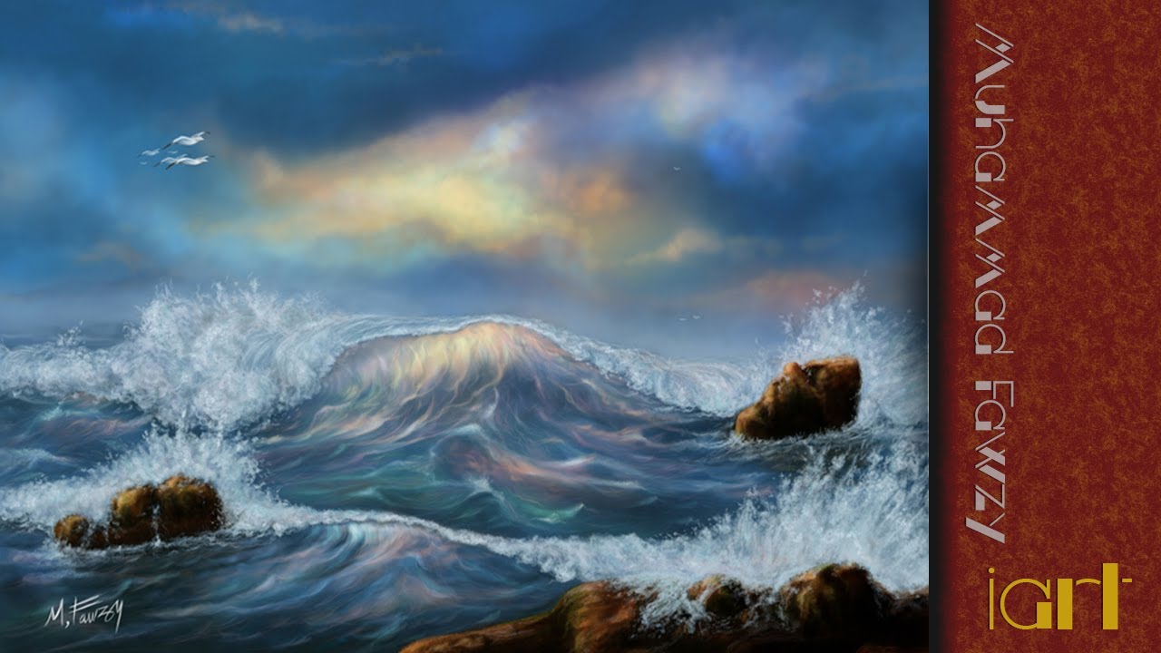 The sea DIGITAL PAINT - YouTube