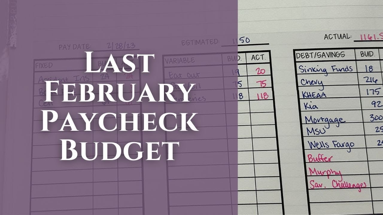4th February Paycheck Budget || Low Income Paycheck Budget || Zero ...