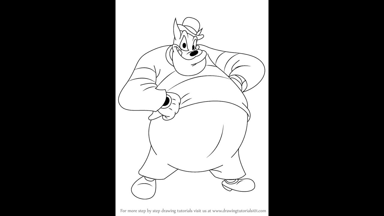 How to Draw Pete aka Peg Leg Pete - YouTube