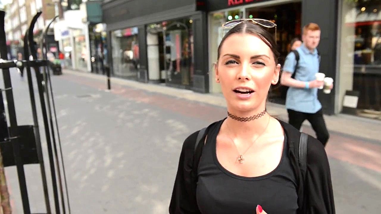 Makeup Artist Window Shopping in London in her Beautiful Black Dress ...