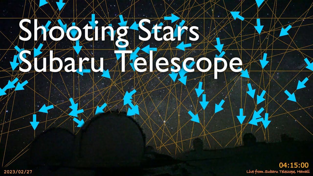 65 shooting stars and meteors, in 1 hour from Subaru Telescope, Hawaii ...