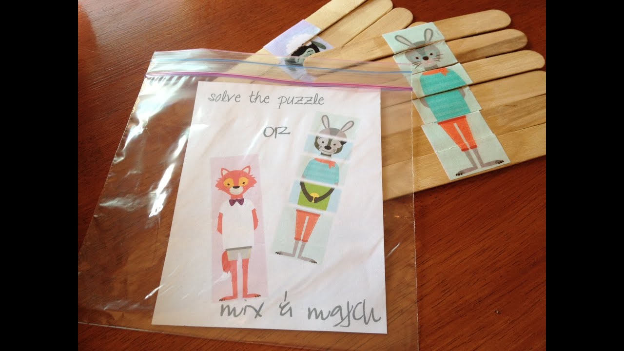Popsicle Stick Puzzles -Busy Bag Swap- VEDA #23 - YouTube