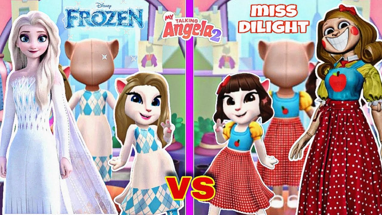 My talking angela 2 | frozen | Elsa vs Miss delight | New update ...