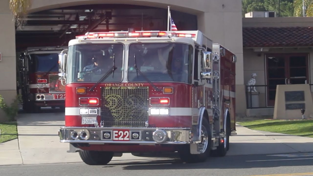 OCFA Engine 22 responding - YouTube