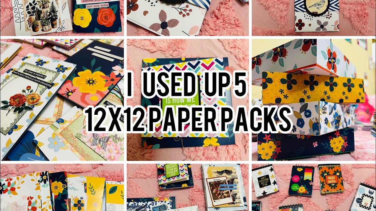 Combo 12 - I used up 5 12x12 paper packs - Use up Paper Pack - YouTube