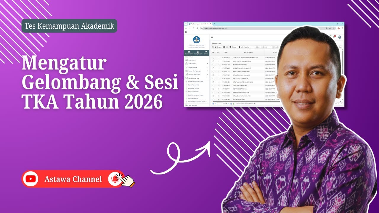 CARA MENGISI GELOMBANG DAN SESI TKA SD 2026 | Tutorial Penjadwalan Web ...