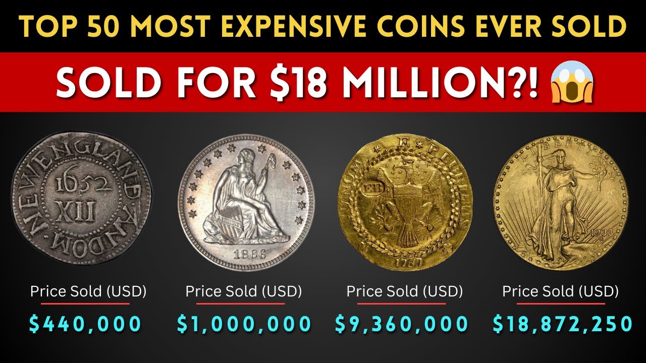 Top 50 Most Expensive Coins Ever Sold | Sold for $18 Million? 😱 ...