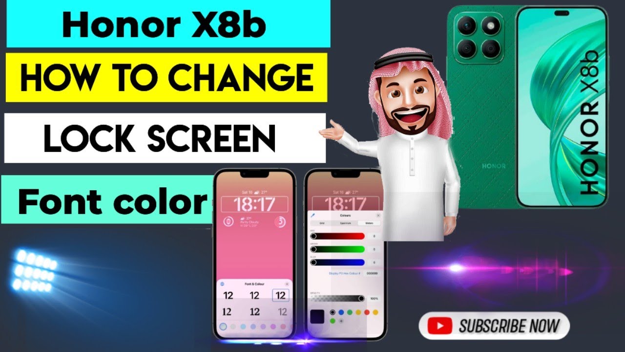 How to Customize Your Lock Screen Font Color on Honor X8b - YouTube