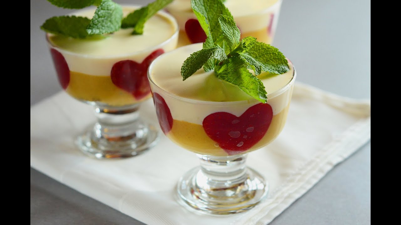 Mango Raspberry Trifle with Nut Crumb Recipe - YouTube