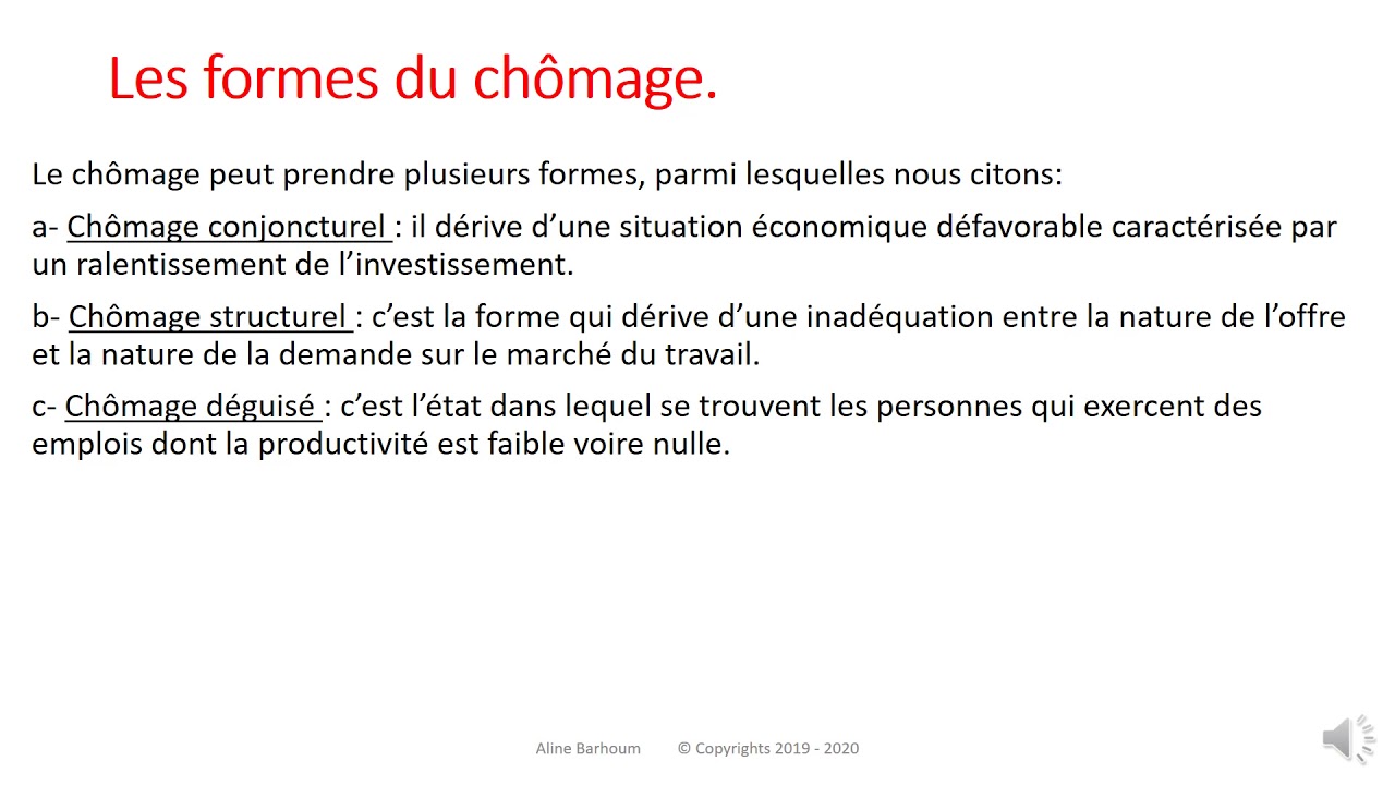 Le chômage S2 cours en ligne - YouTube